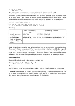 Imputed market value of an asset | PDF