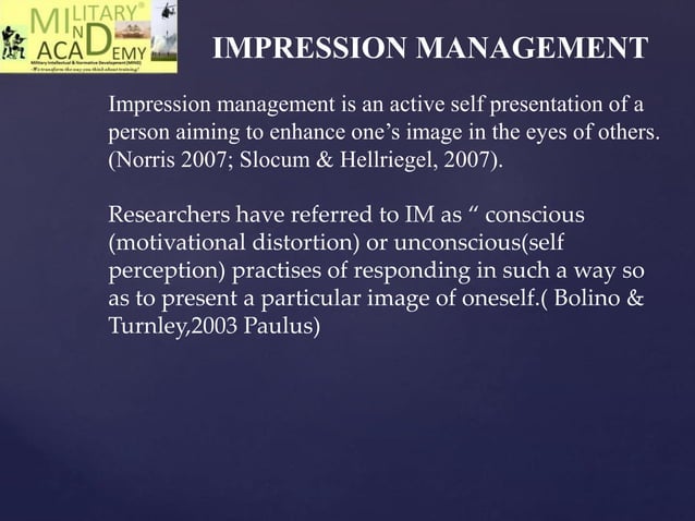 Impression Management Strategy final ppt | PPT