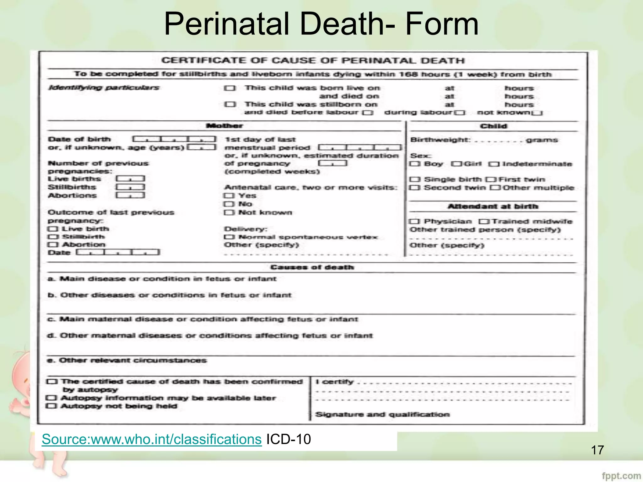 Infant Mortality Rate, perinatal mortality | PPTX