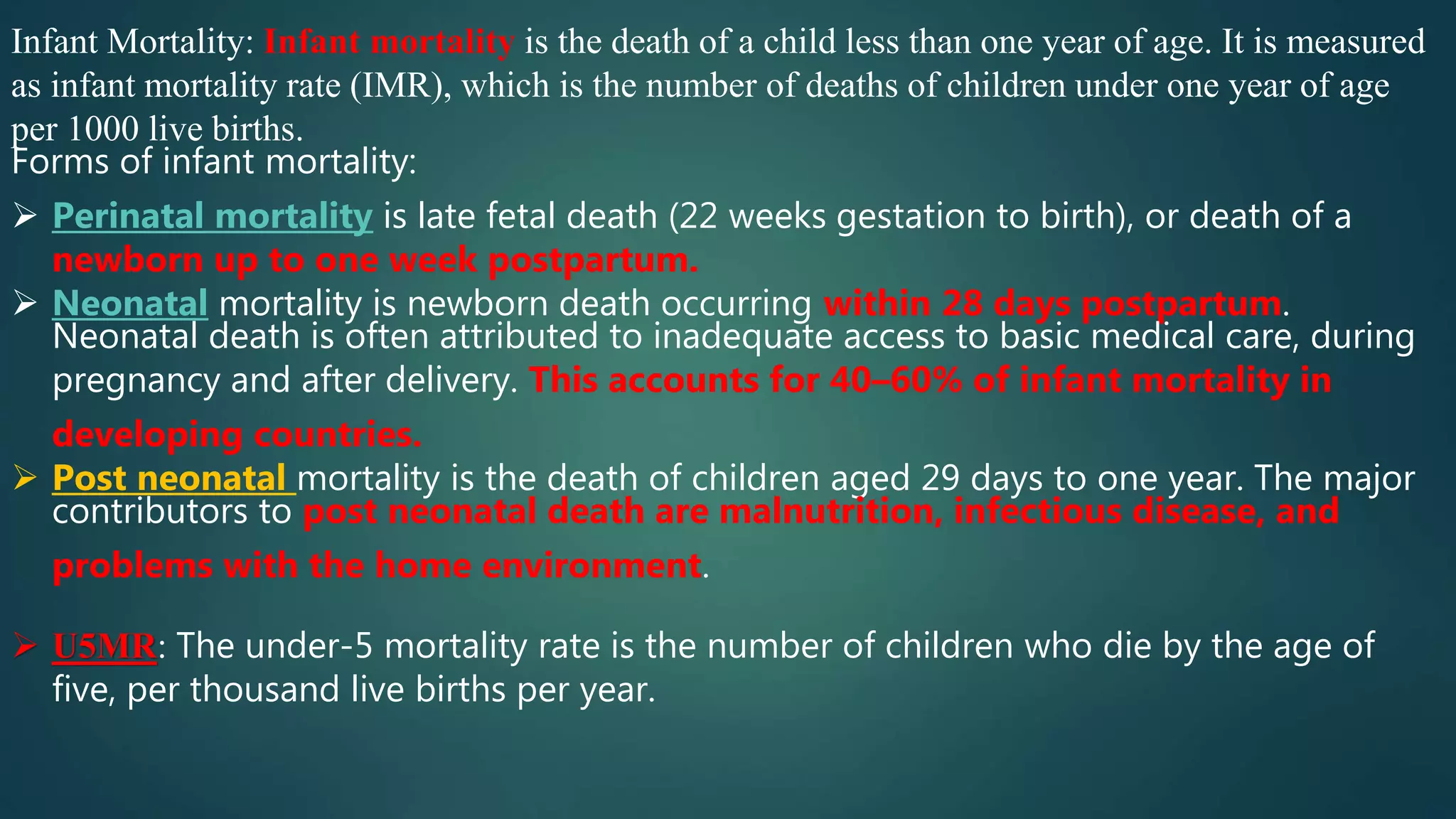 Infant Mortality Rate in India -Millennium Development Goal | PPTX