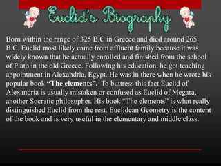 euclid's life and achievements | PPTX