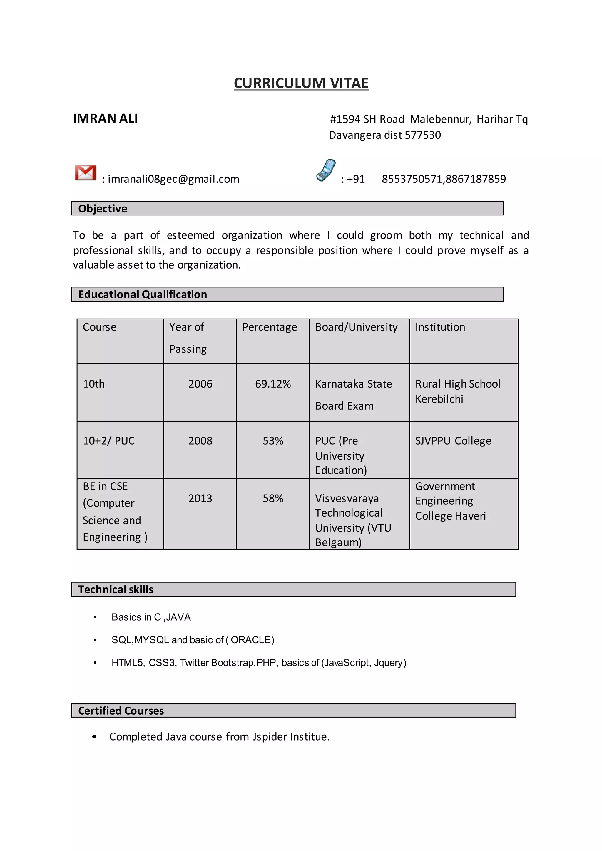 Imran resume-html-dev | PDF