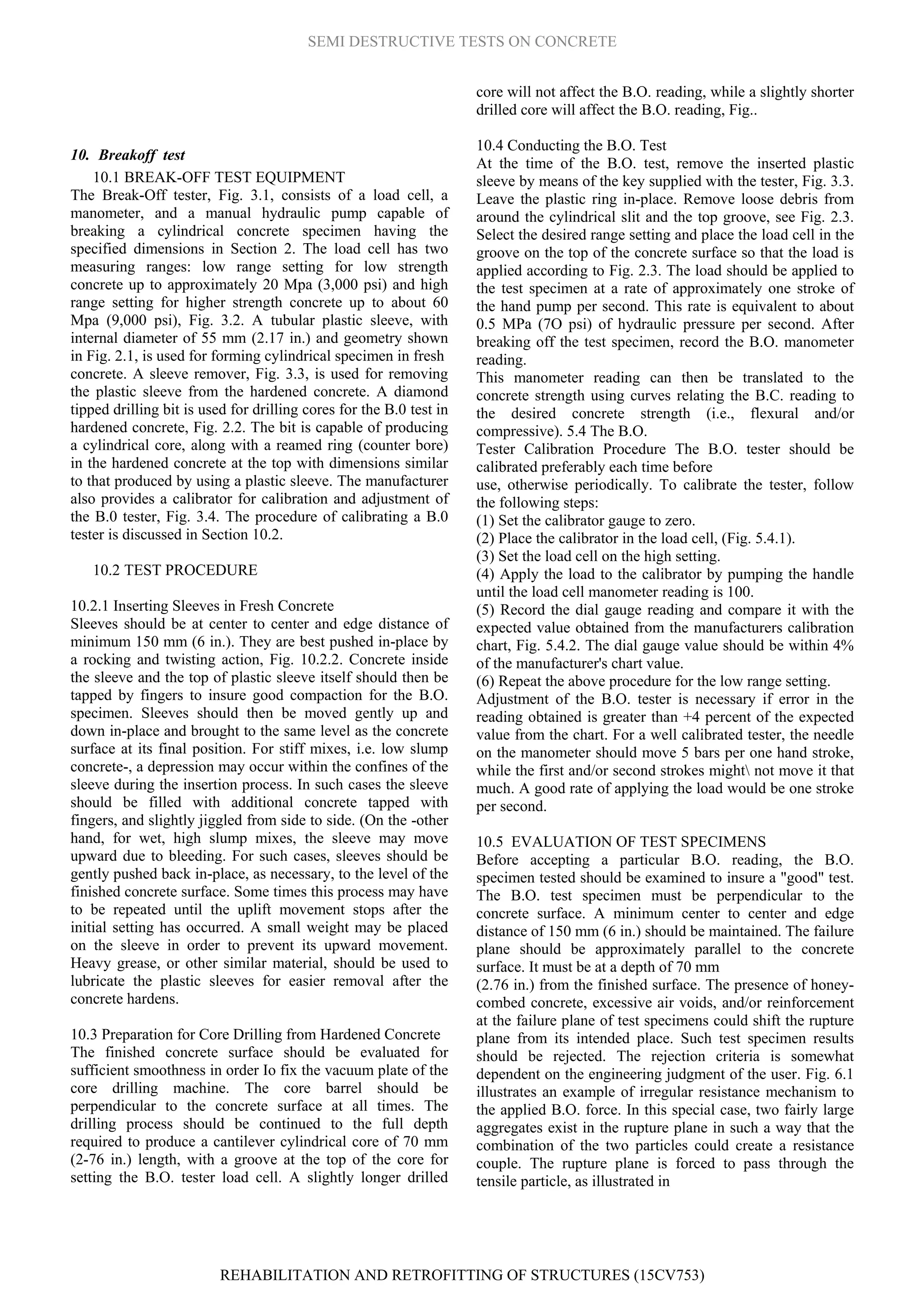 semi destructive tests on concrete _Imran_bk | PDF