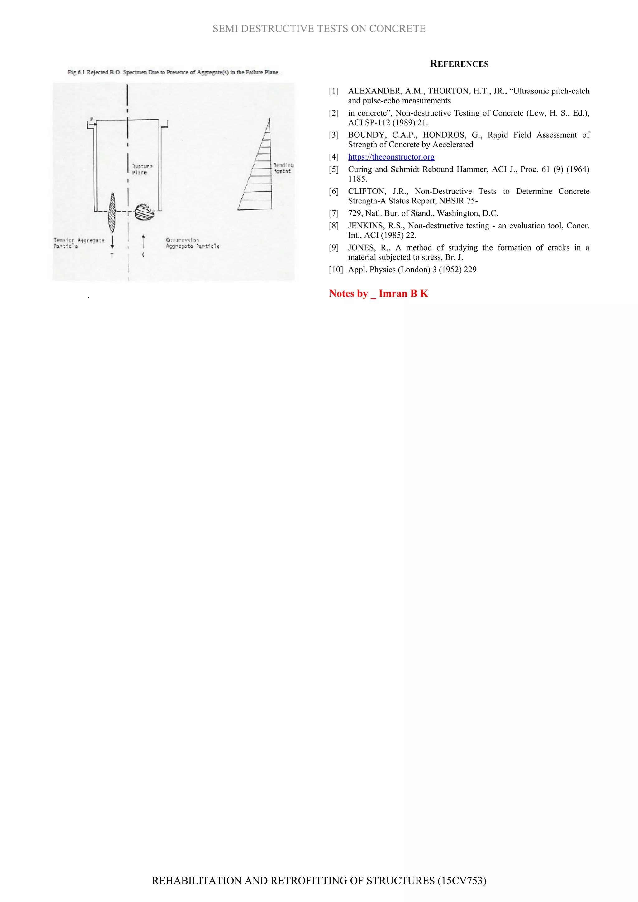semi destructive tests on concrete _Imran_bk | PDF