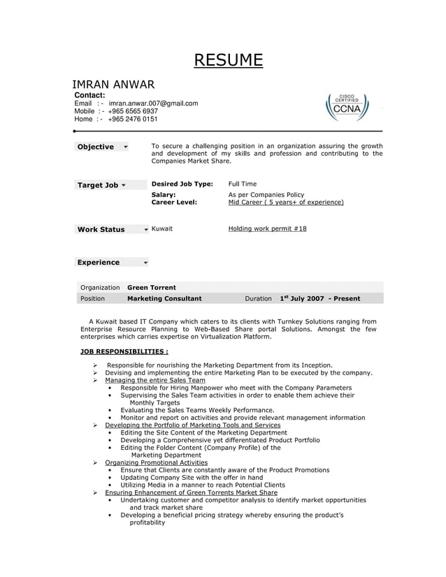 Imran cv | PDF
