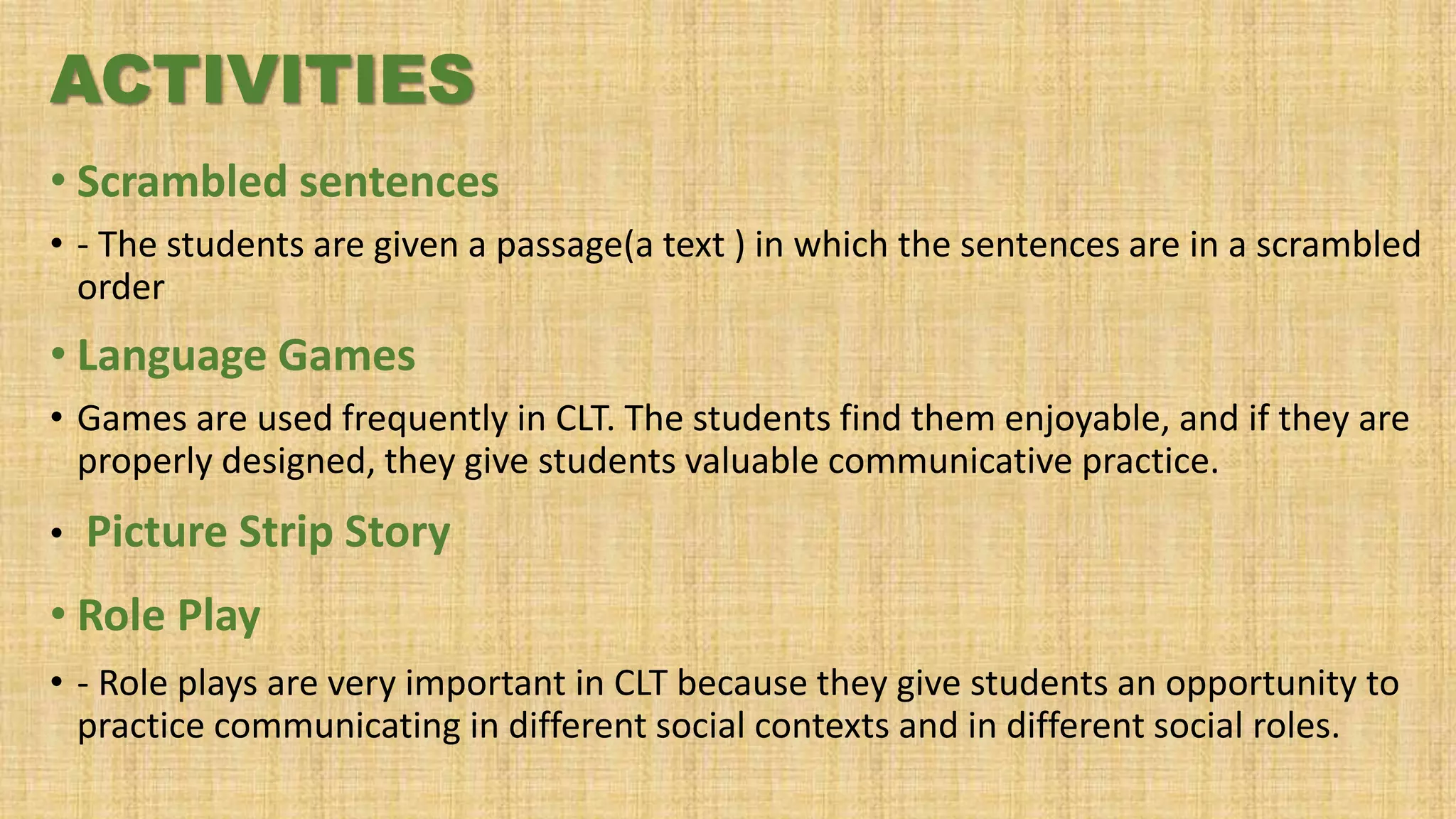 CLT "communicative language method" | PPTX