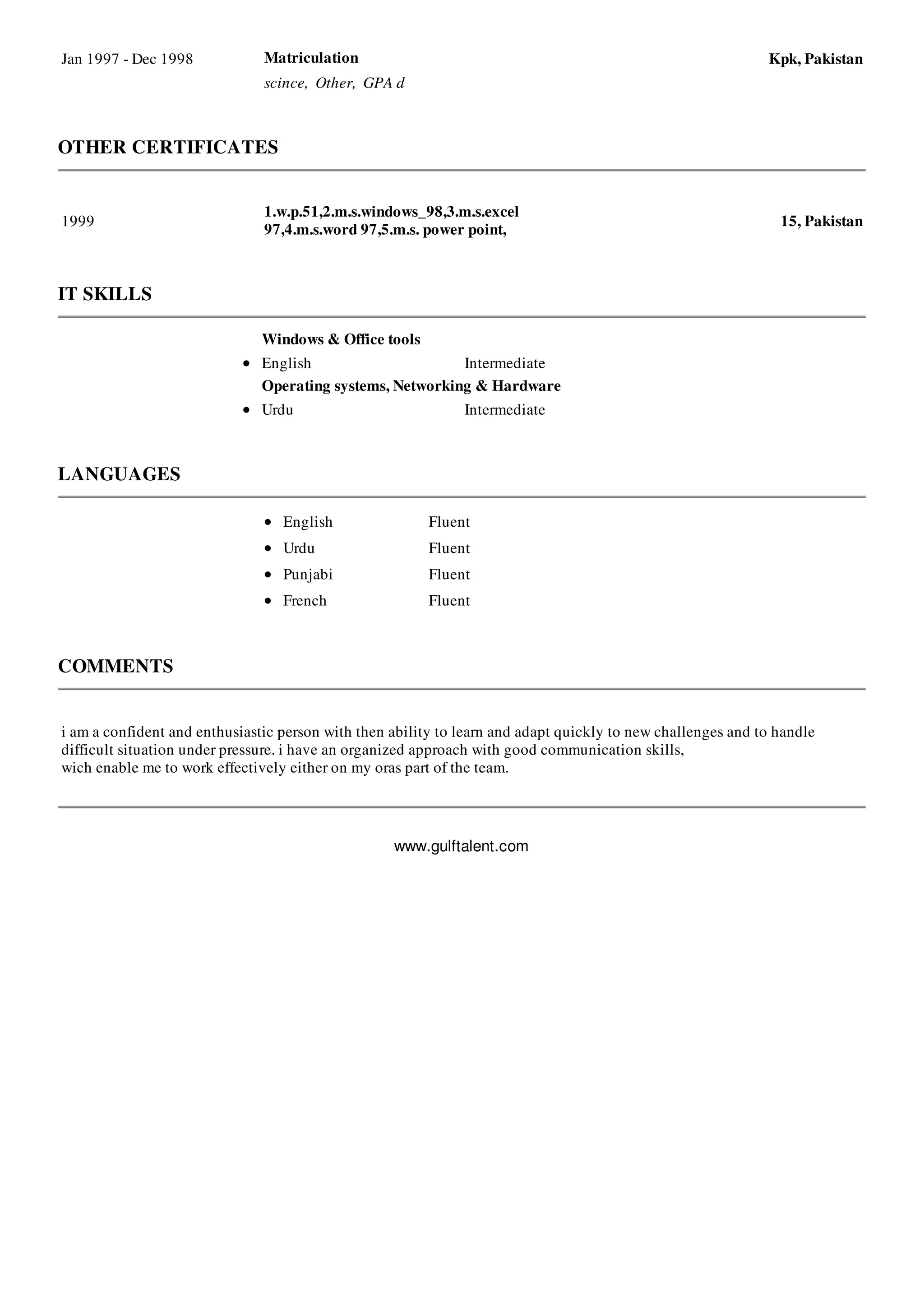 Imran khan new cv | PDF