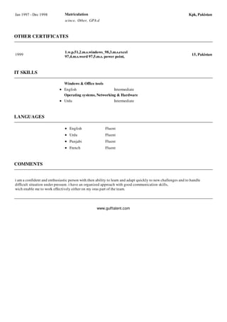 Imran khan new cv | PDF