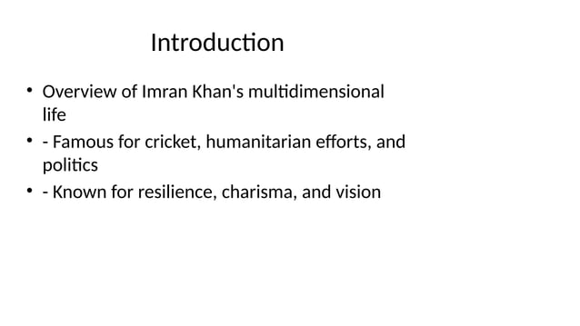 Imran ahmed Khan niazi presentation good | PPTX