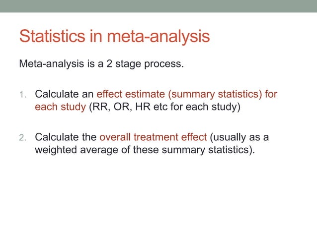 Imran rizvi statistics in meta analysis | PPT