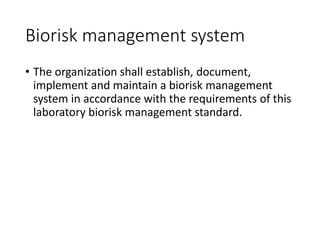 Biorisk management | PPTX