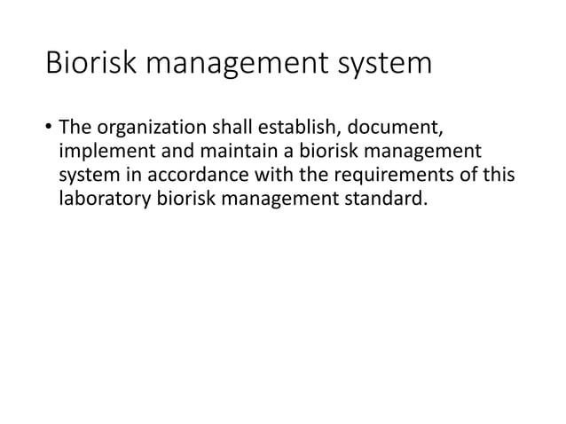 Biorisk management | PPTX | Medical Tests | Medical Health