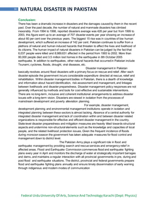 NATURAL DISASTERS IN PAKISTAN | DOCX | Geology | Science