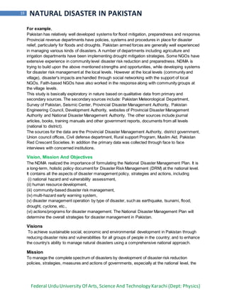 NATURAL DISASTERS IN PAKISTAN | DOCX