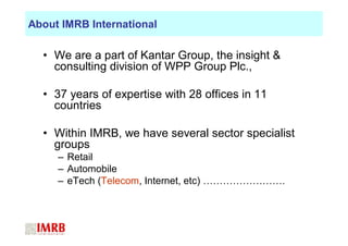 IMRB Represented at The Mobile VAS SUMMIT 2009 | PPT