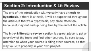 IMRD Slideshow- reading common scholarly source formats | PPT