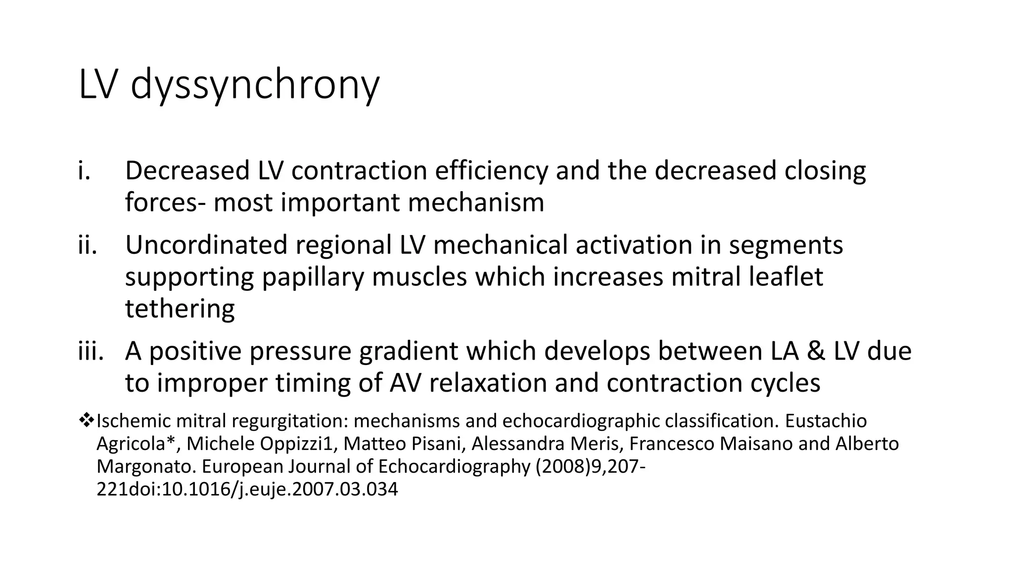ishemic mitral regurgitation gopan Amrita hospital | PPTX