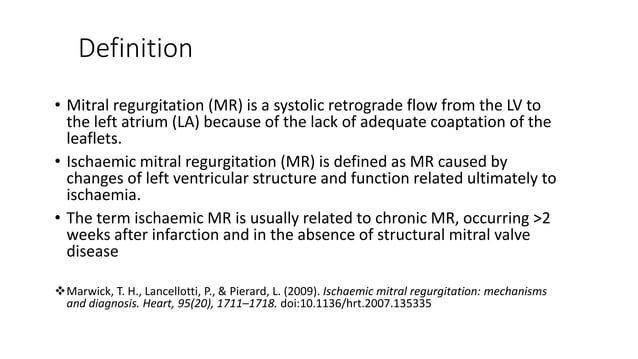 ishemic mitral regurgitation gopan Amrita hospital | PPTX | Heart and ...