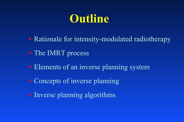 Imrt and inverse planning | PPT | Physics | Science
