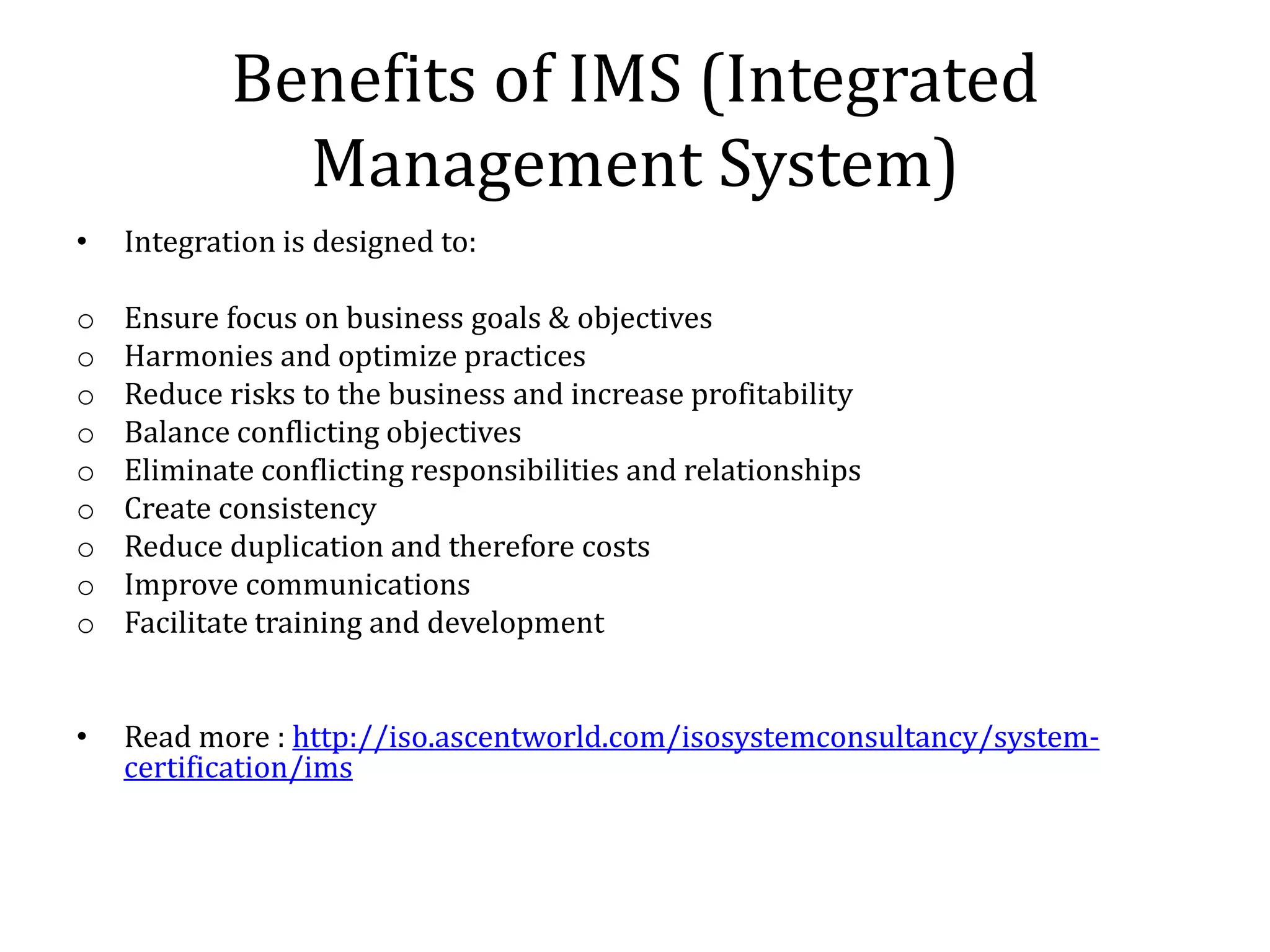 Ims (integrated Management system ) | PPTX