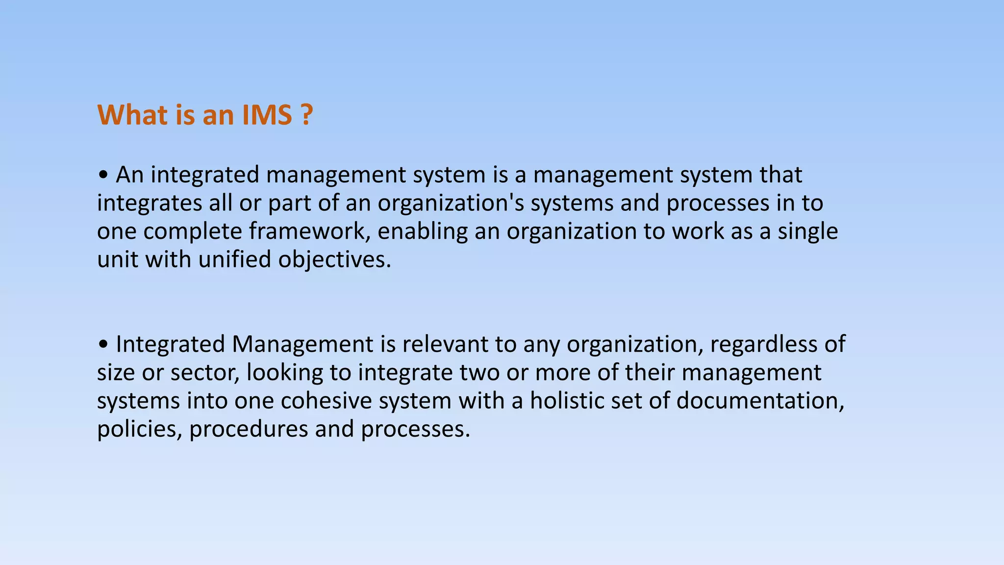 Integrated Management System, Training, IMS, Safety | PPTX