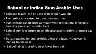Importance of SGU campus plants in Ayurvedic Medicine | PPT