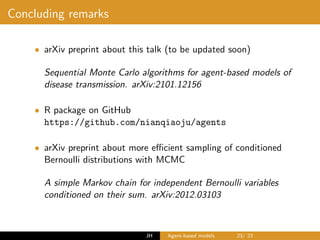 Sequential Monte Carlo Algorithms for Agent-based Models of Disease Transmission | PPT