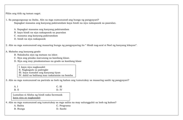 Lesson Plan sa Filipino BSED (Sanhi at Bunga) | DOCX