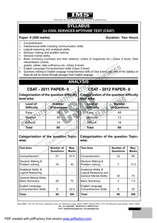 IMS CSAT Brochure | PDF