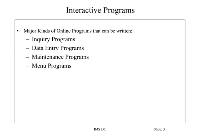 IMS DC Self Study Complete Tutorial | PDF