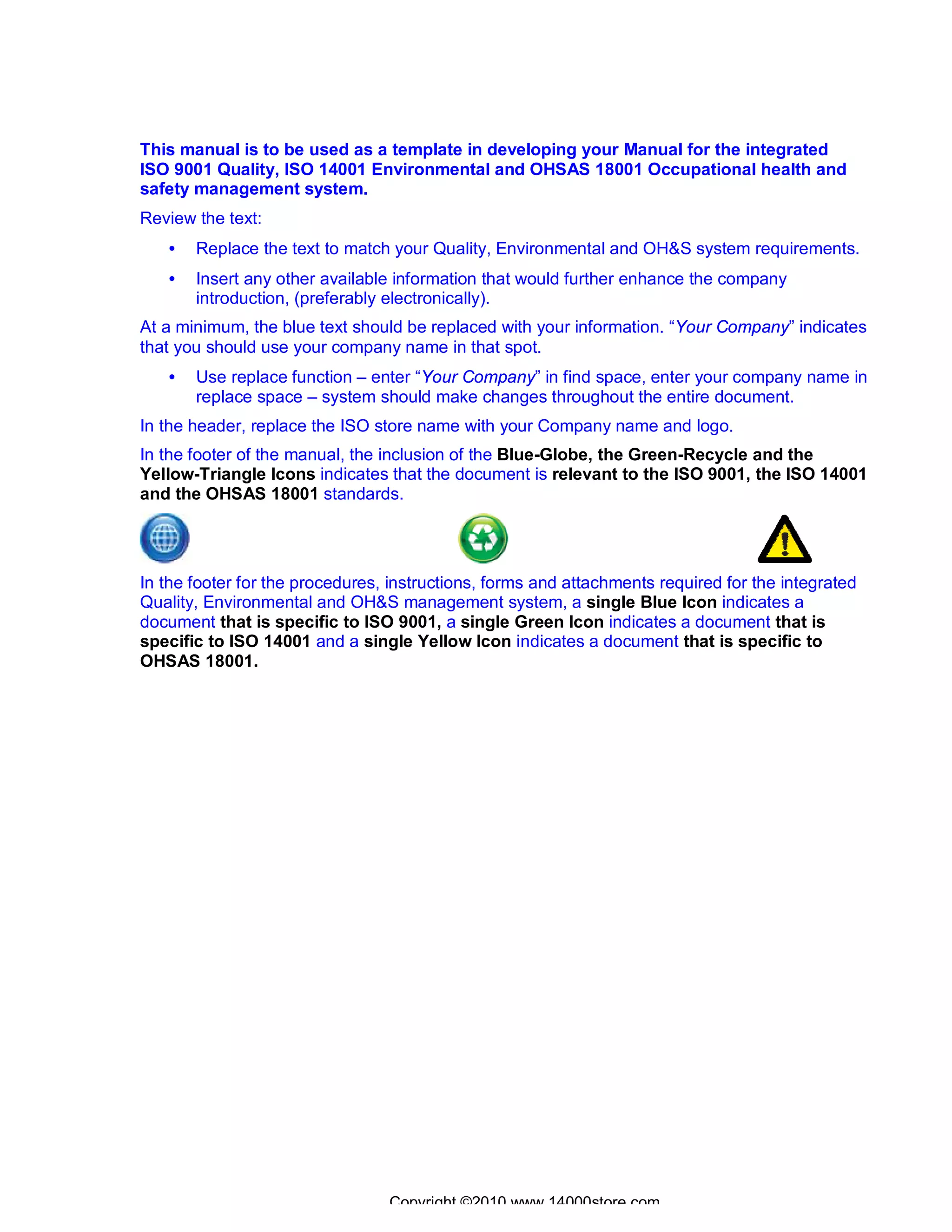 Ims iso-9001-iso-14001-ohsas-18001-documentation-package | PDF