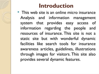 Insurance management system project PPT. | PPTX