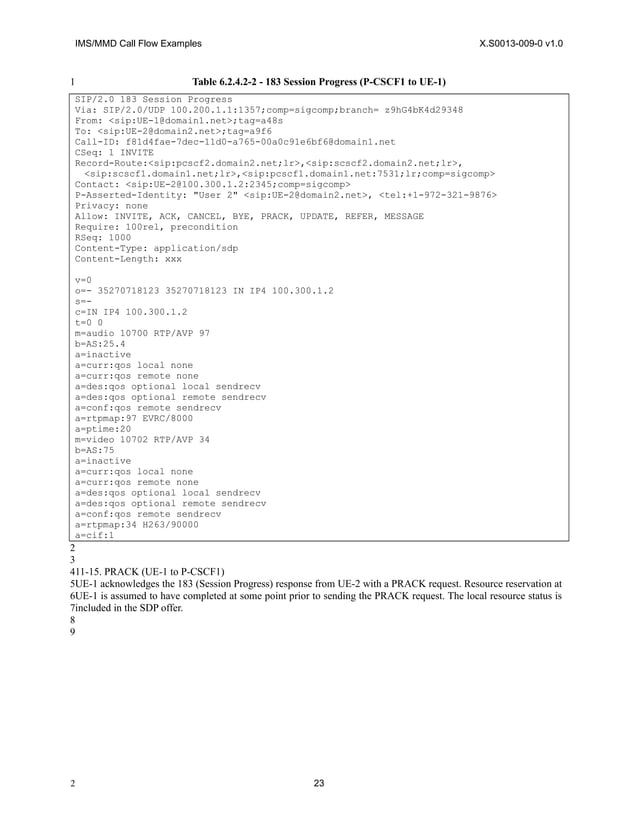 Ims call flow | DOC | Internet | Computing