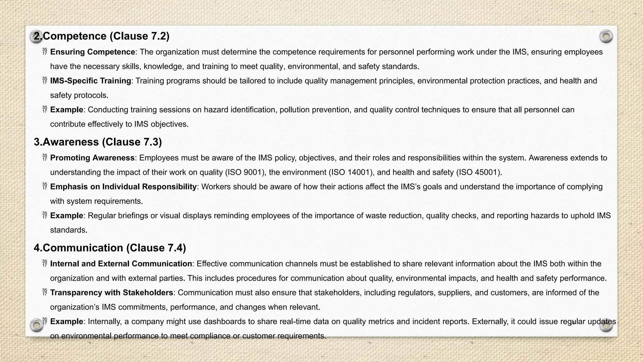 IMS CLAUSES EXPLAINED.pptxnyergrated management systems clauses | PPTX