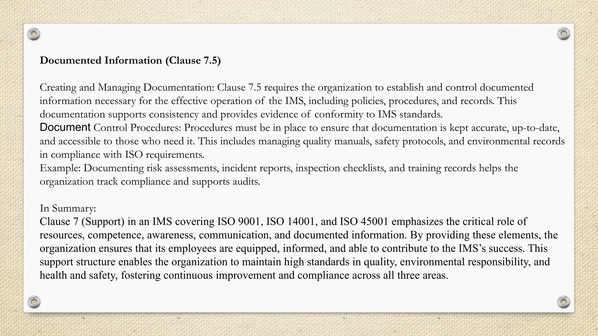 IMS CLAUSES EXPLAINED.pptxnyergrated management systems clauses | PPTX