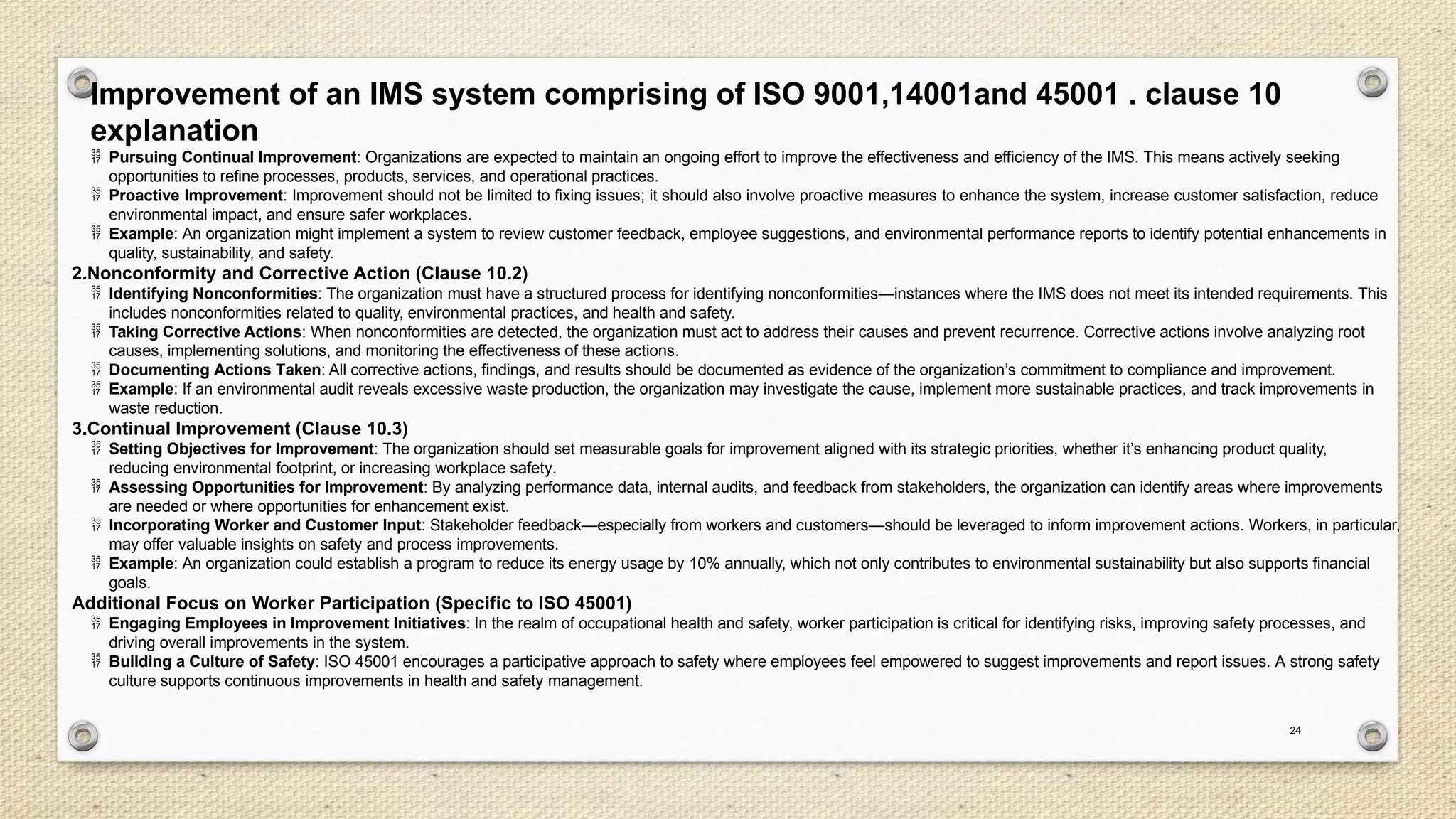 IMS CLAUSES EXPLAINED.pptxnyergrated management systems clauses | PPTX
