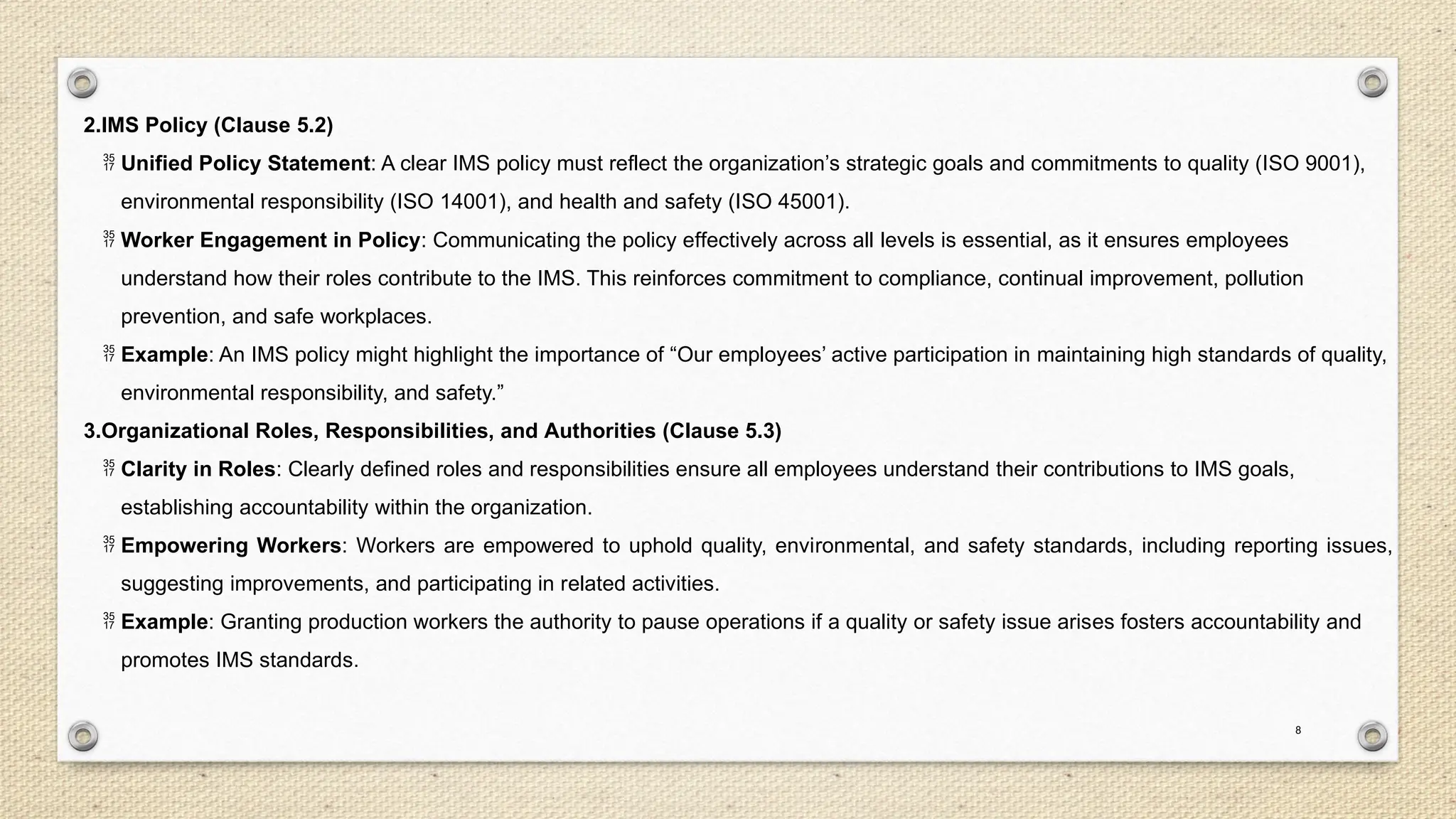 IMS CLAUSES EXPLAINED.pptxnyergrated management systems clauses | PPTX