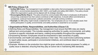 IMS CLAUSES EXPLAINED.pptxnyergrated management systems clauses | PPTX