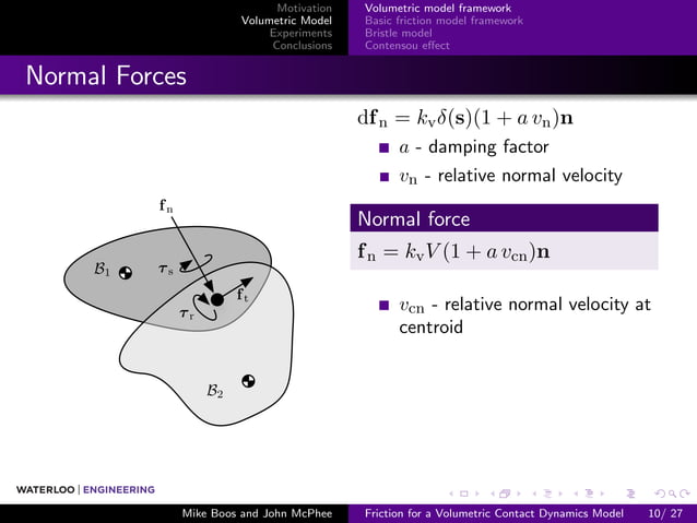 Friction Modelling and Validation for a Volumetric Contact Dynamics ...