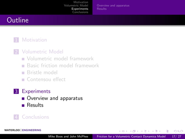Friction Modelling And Validation For A Volumetric Contact Dynamics Model Pdf