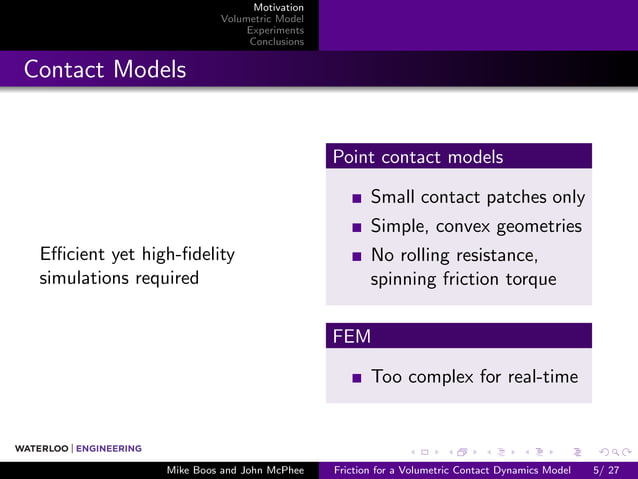 Friction Modelling And Validation For A Volumetric Contact Dynamics Model Pdf