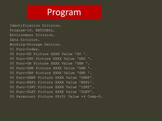IMSDB-COBOL PROGRAM EXPLANATION | PPTX