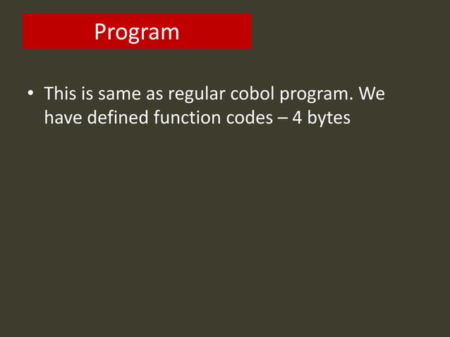 IMSDB-COBOL PROGRAM EXPLANATION | PPTX | Computing | Technology & Computing