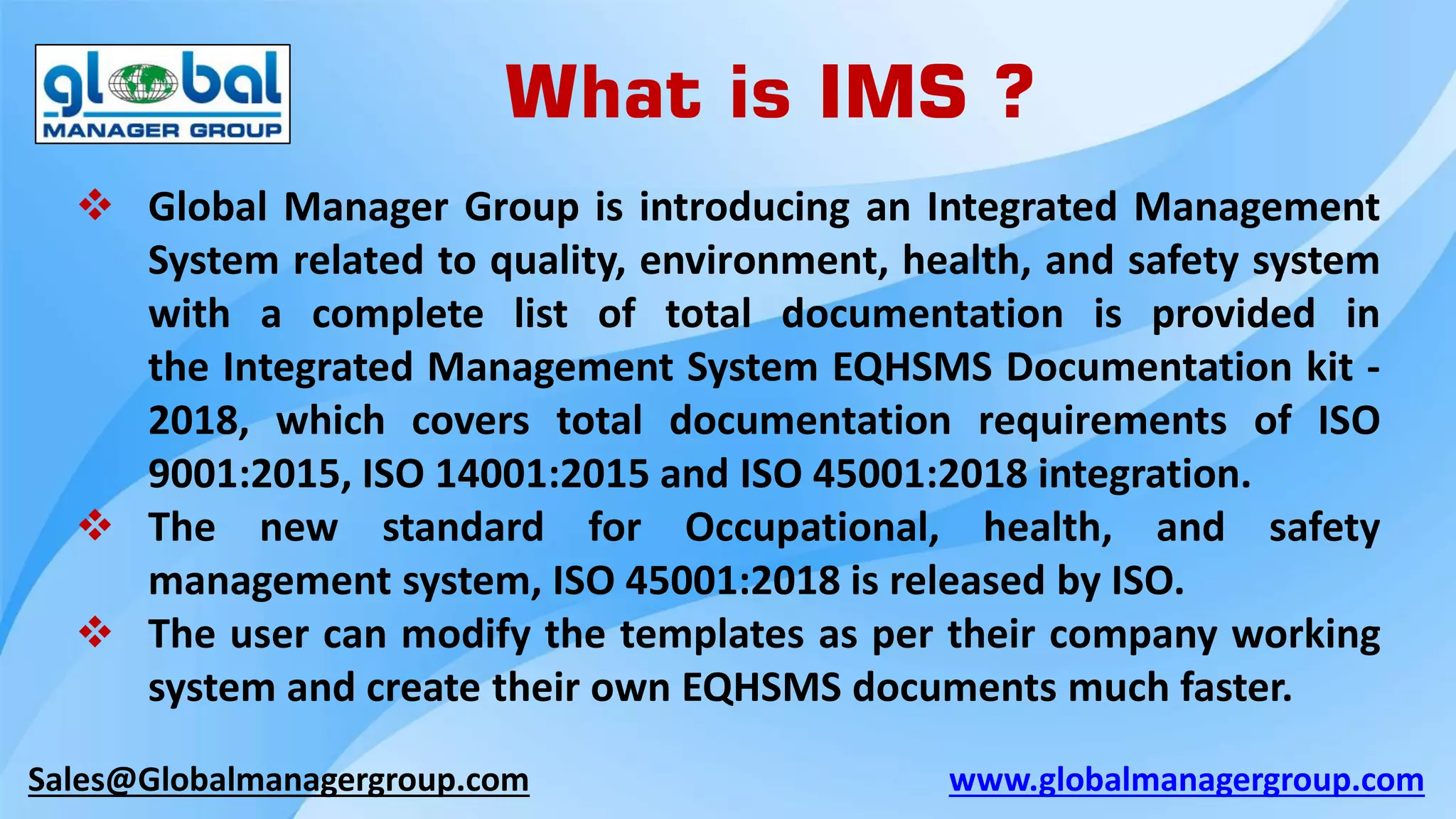 IMS Documentation Requirements As per ISO 9001,ISO 14001 and ISO 45001 ...