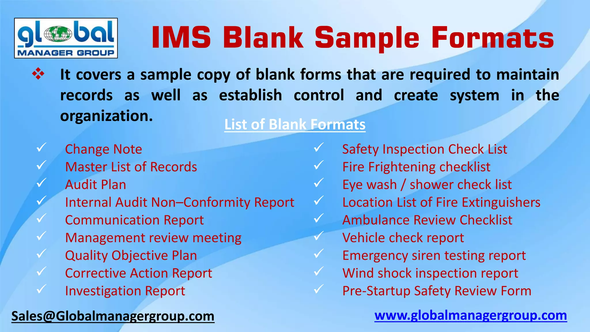 IMS Documentation Requirements As per ISO 9001,ISO 14001 and ISO 45001 ...