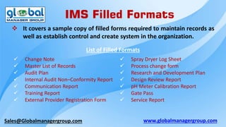 IMS Documentation Requirements As per ISO 9001,ISO 14001 and ISO 45001 ...