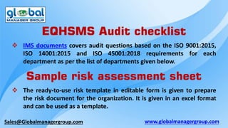 IMS Documentation Requirements As per ISO 9001,ISO 14001 and ISO 45001 ...