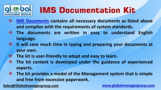 IMS Documentation Requirements As per ISO 9001,ISO 14001 and ISO 45001 ...