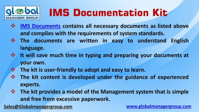 IMS Documentation Requirements As per ISO 9001,ISO 14001 and ISO 45001 | PDF | Business ...