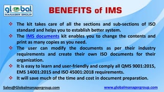 IMS Documentation Requirements As per ISO 9001,ISO 14001 and ISO 45001 ...